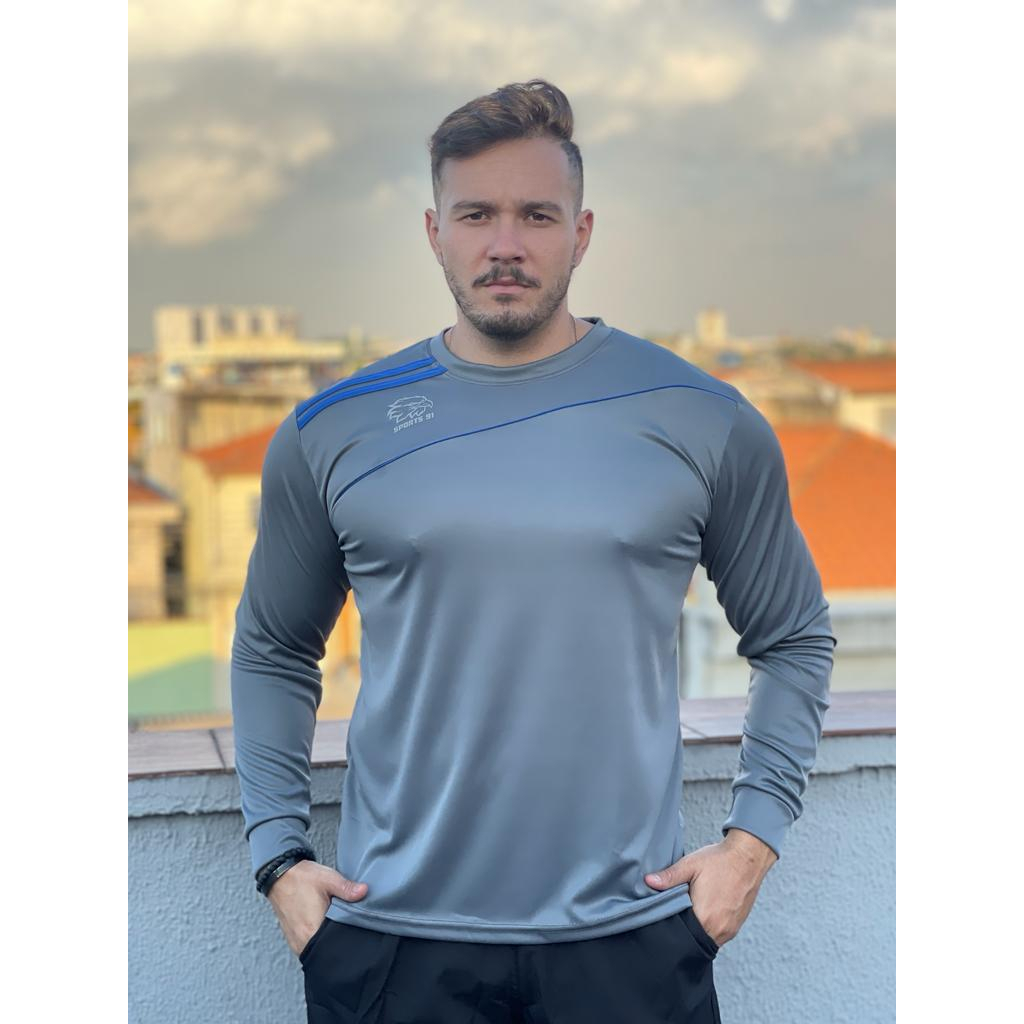 Camisa Masculina Poliester Esportiva Manga longa | Shopee Brasil