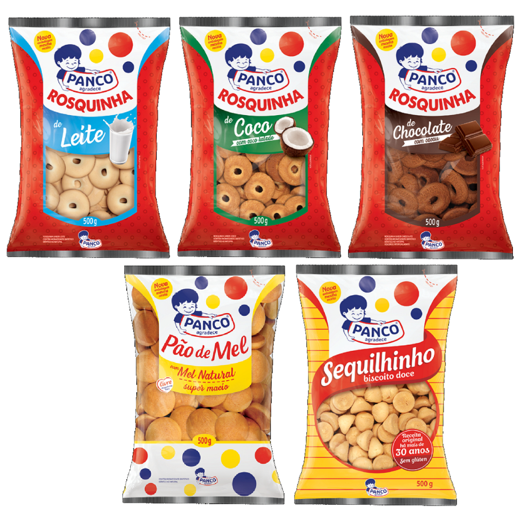 Biscoitos Panco 500g Diversos Sabores Kit 5 Pacotes | Shopee Brasil