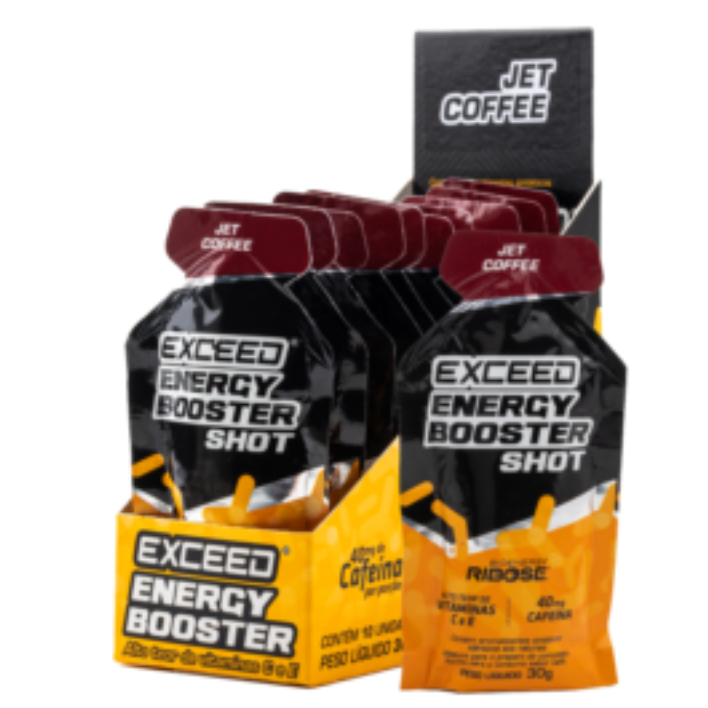 EXCEED ENERGY BOOSTER SHOT DISPLAY C/10 SACHÊS DE 30G | Shopee Brasil