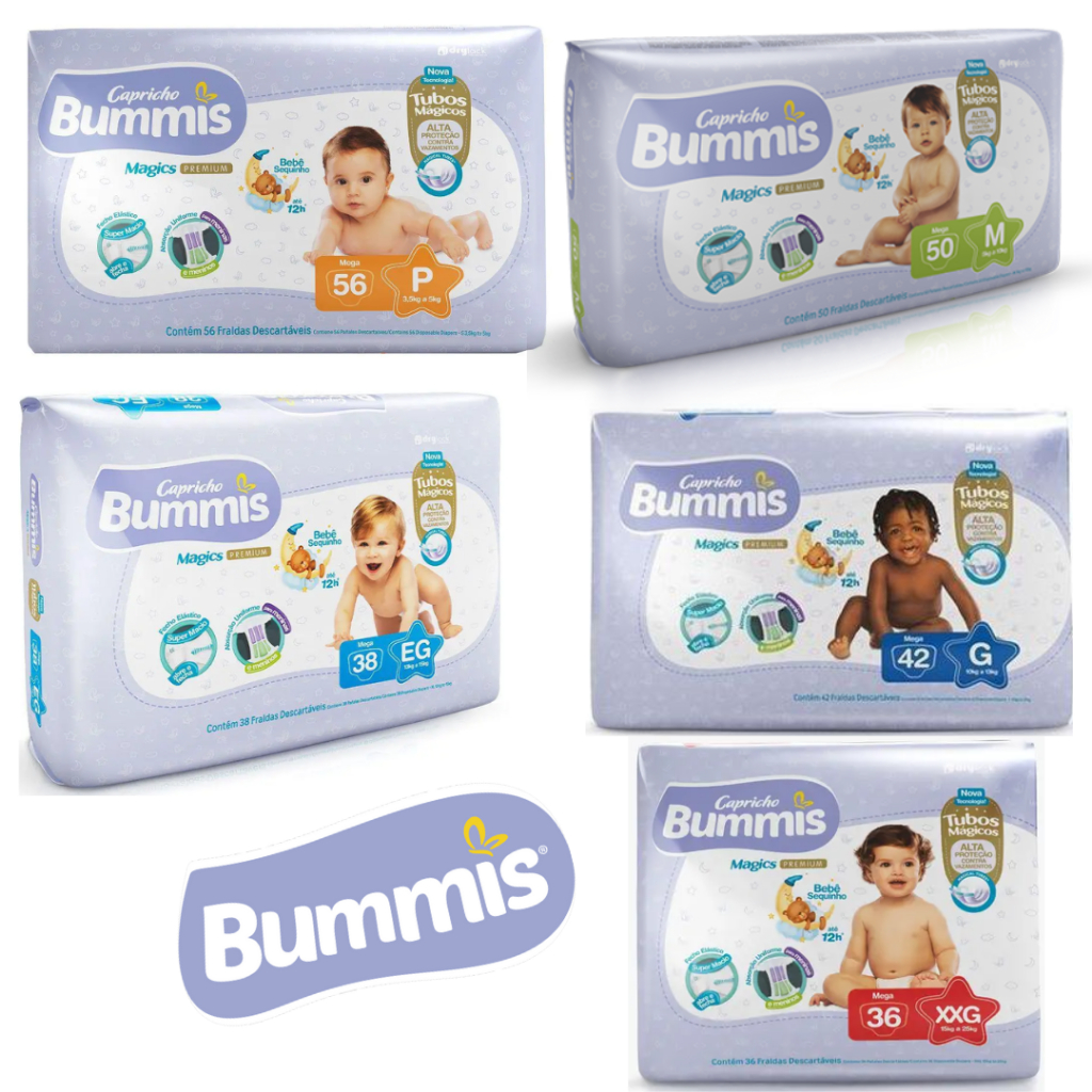 Fralda Capricho Bummis Mega 1 Pacote Todos os Tamanhos | Shopee Brasil