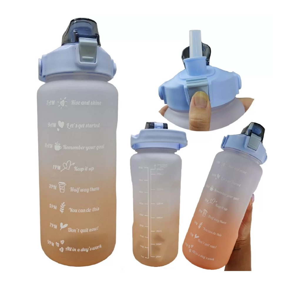 Kit 3 Garrafas Frases Motivacionais Colorida Academia Treino | Shopee Brasil