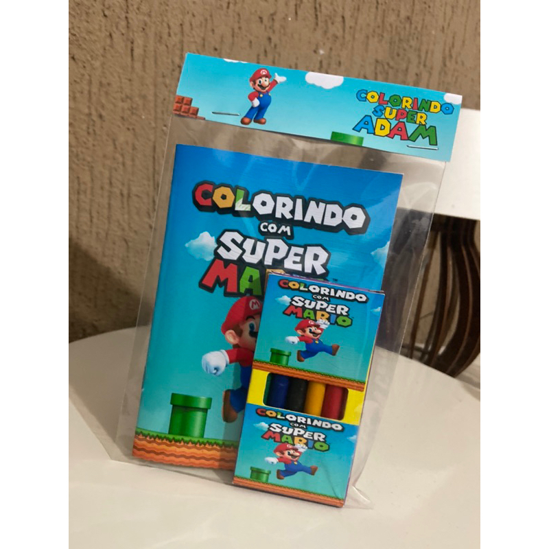 10 Kit Colorir Personalizados Super Mario | Shopee Brasil