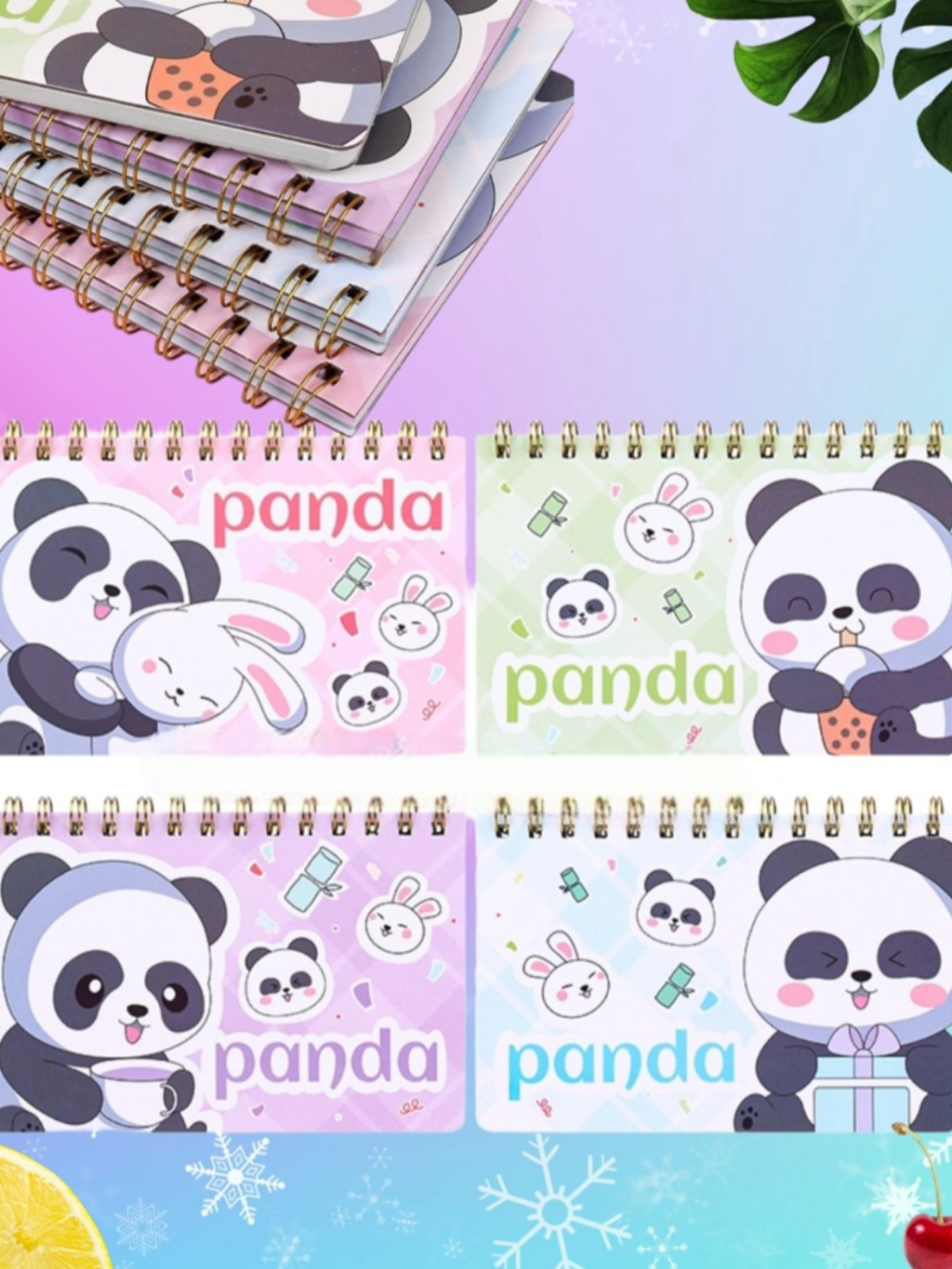 Bloco Nota Caderneta de Anotações Capa PANDA 18.6cm x 12.3cm 50Folhas ...