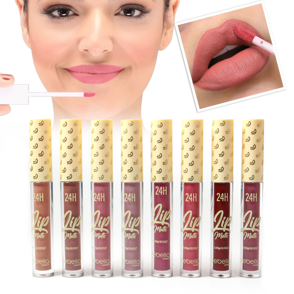 Batom Líquido Matte 24 Horas Febella, Longa Duração, Acabamento ...
