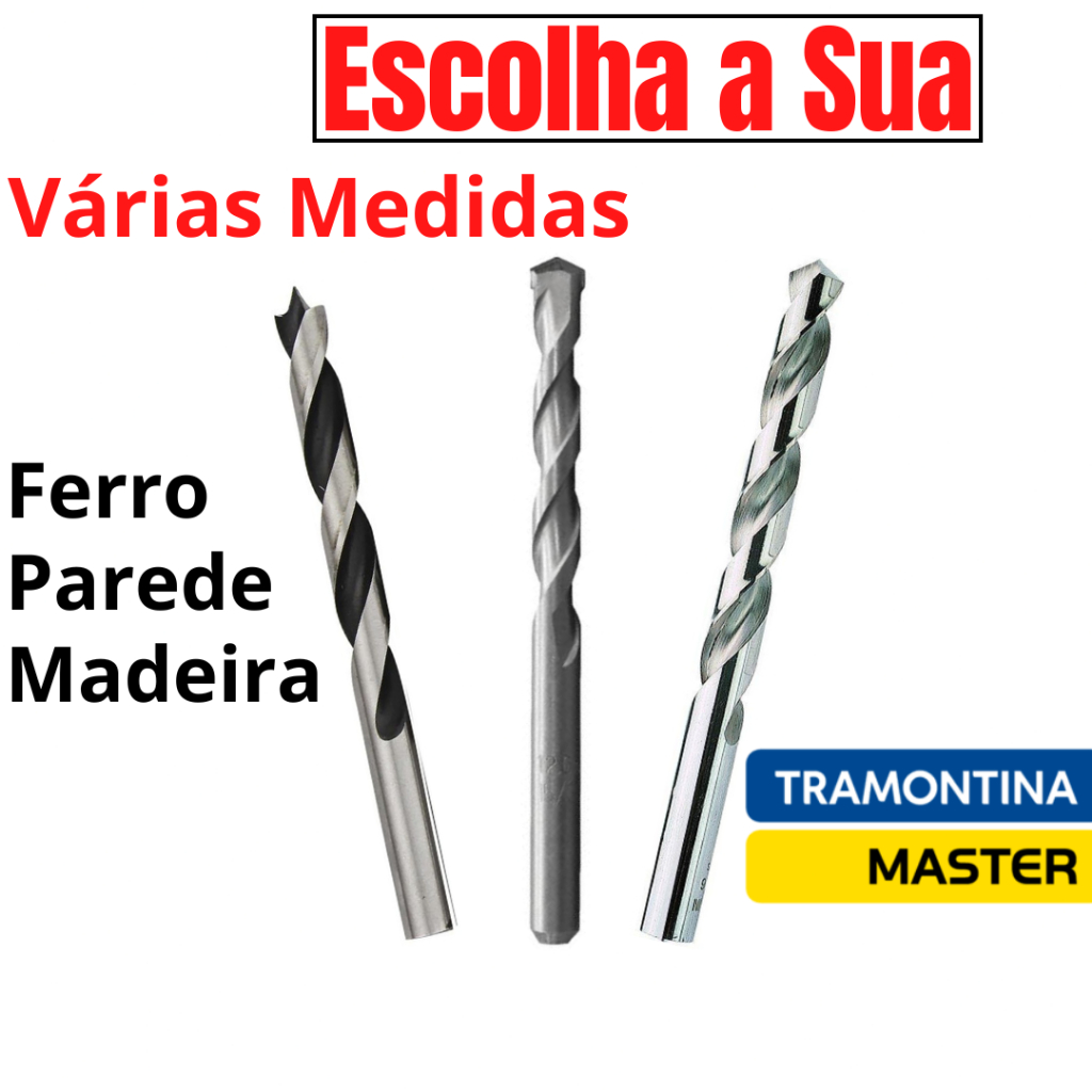ESCOLHA SUA Broca Madeira Parede Aço Kit Brocas para Concreto - Ferro ...
