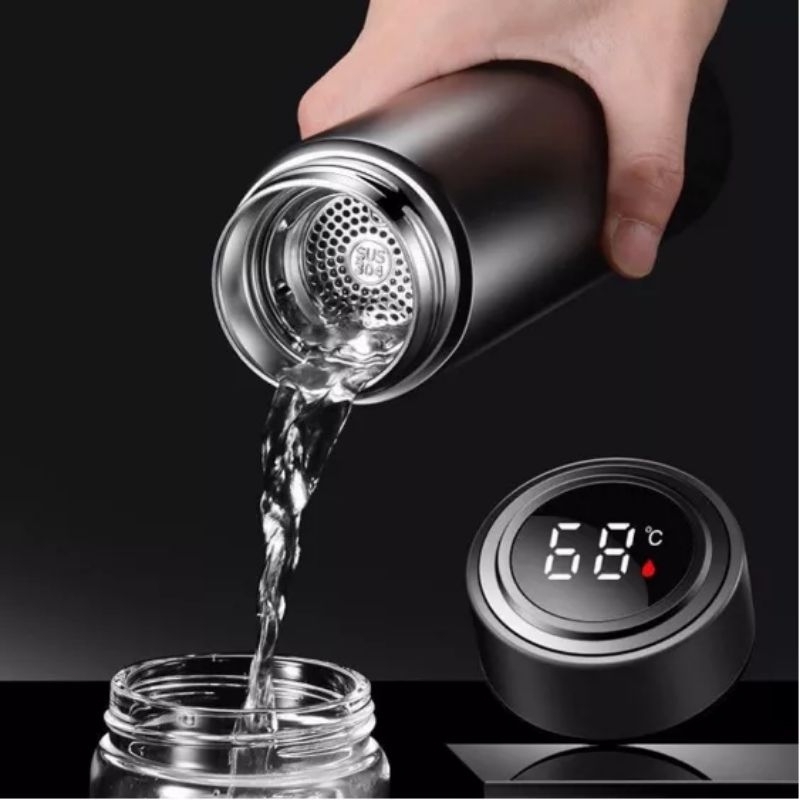 Garrafa Térmica café pequena 500ml inox com Led Garafa Difusor Chá ...