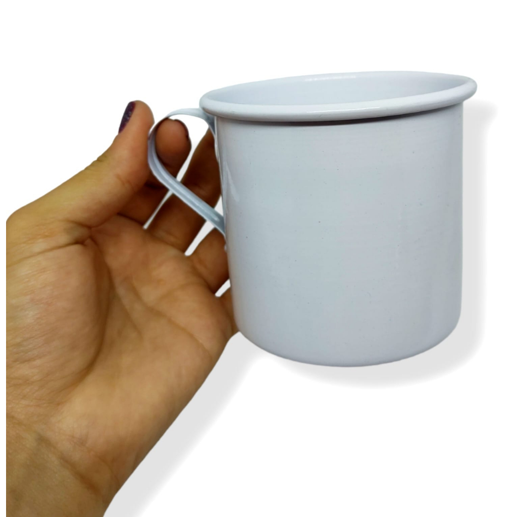 Caneca De Ágata Branca N°08 Esmaltada Unidade Umbanda e Candomblé ...