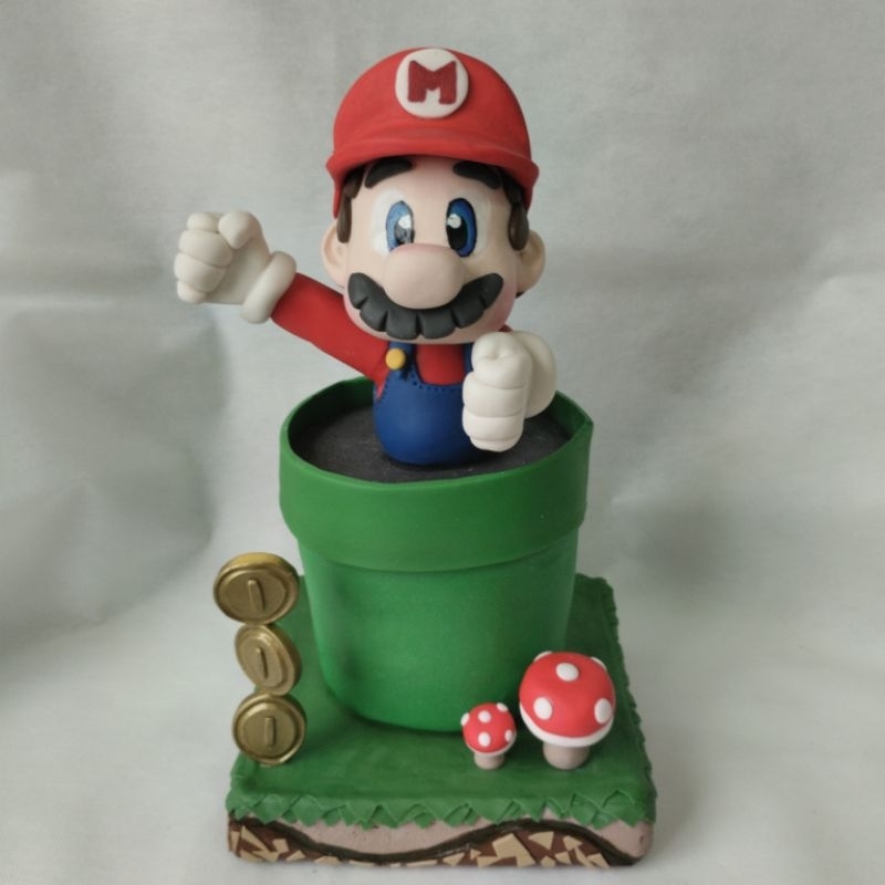 Colecionável em Biscuit Mário Bros, enfeite de mesa Mario bros | Shopee ...