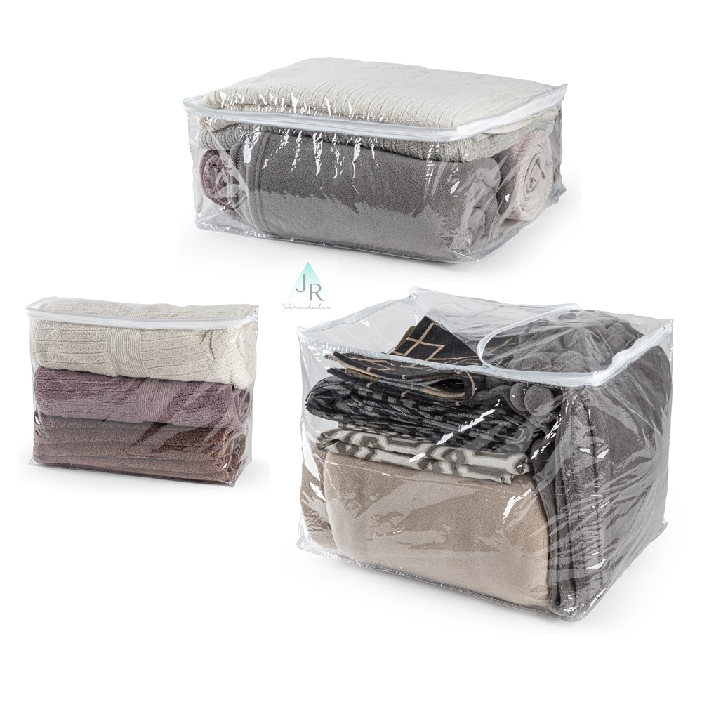 Kit Com 4 Organizadores Multiuso/Saco Embalagem P-M-G Com Zíper PVC ...