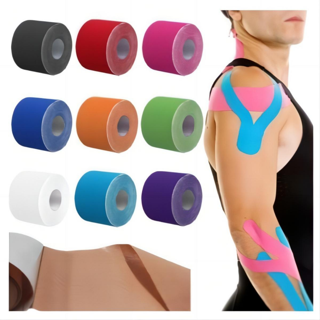 Bandagem Elástica Fita Esportiva Knesio Tape Fisioterapia adesiva funcional alivia a dor lesão ...