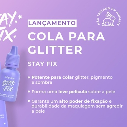 Cola Para Glitter Stay Fix Ruby Rose - Alta Fixação / Durabilidade ...
