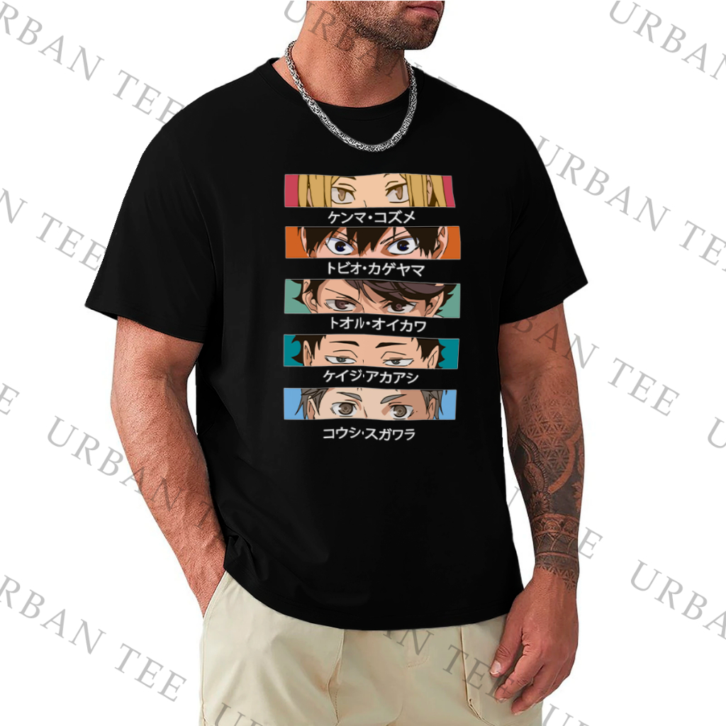 Camiseta Camisa Algodao Olhos Personagens Haikyuu Ics Karasuno Japanese ...