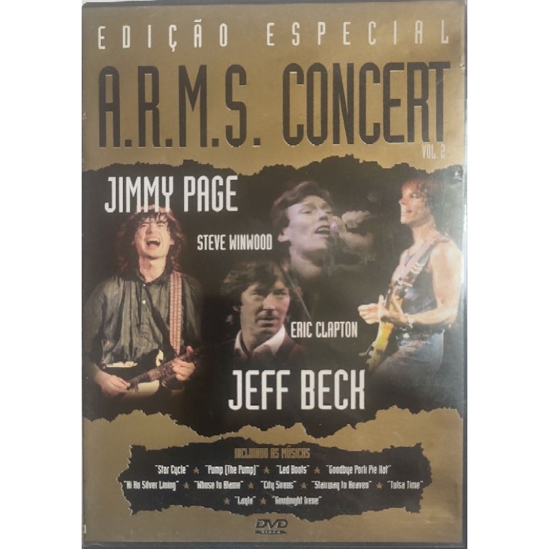 Dvd Arms Concert Vol 2 Jimmy page, Eric clapton, Jeff beck Otimo Estado ...