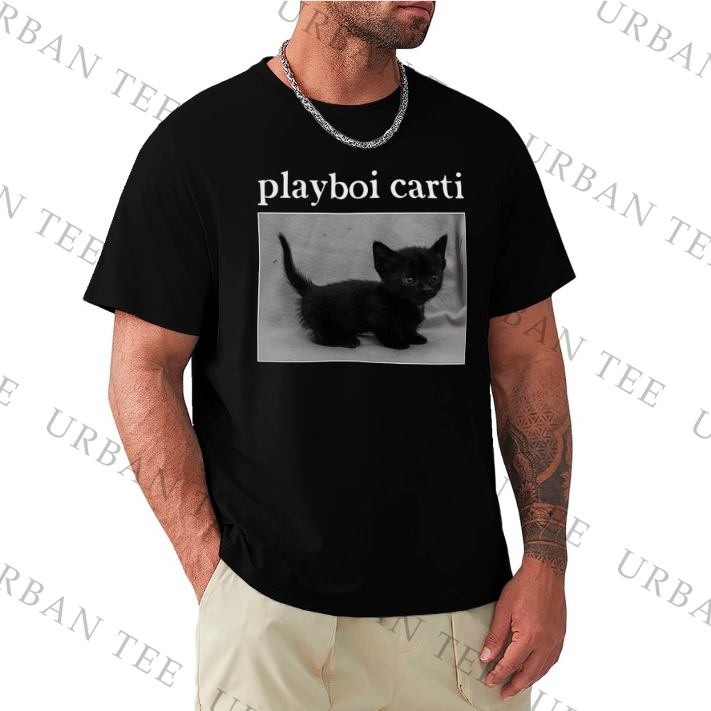 Camiseta Camisa Algodao Playboi Carti Black Cat Gato Rapper Americano ...
