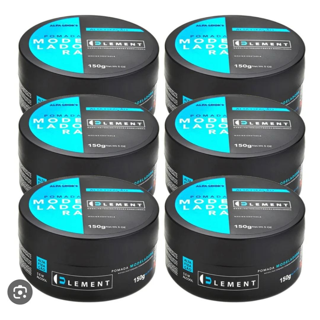 Kit 6 Pomada Modeladora Linha Element Alfa looks 150g | Shopee Brasil