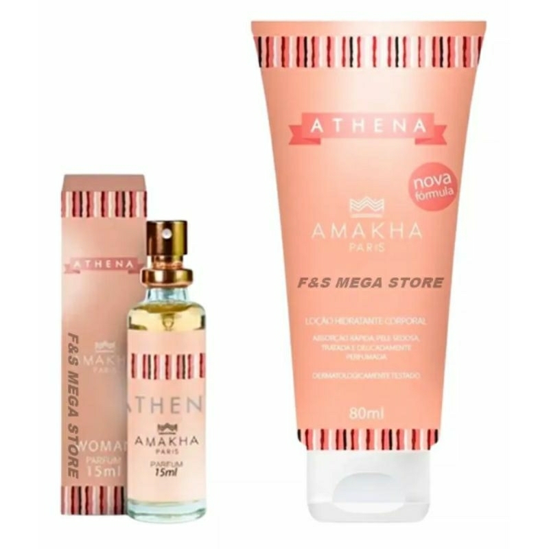 kit 1 Perfume/ 1 Hidratante Feminino Athena Amakha Paris | Shopee Brasil