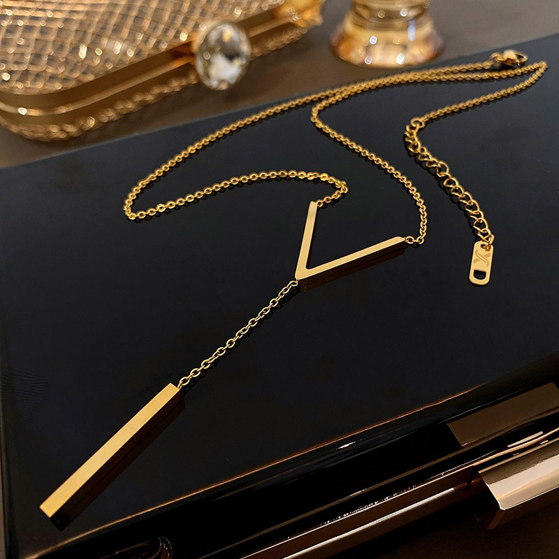 Cordão feminino aço inoxidável banhado ouro 18k durável colar elegante ...