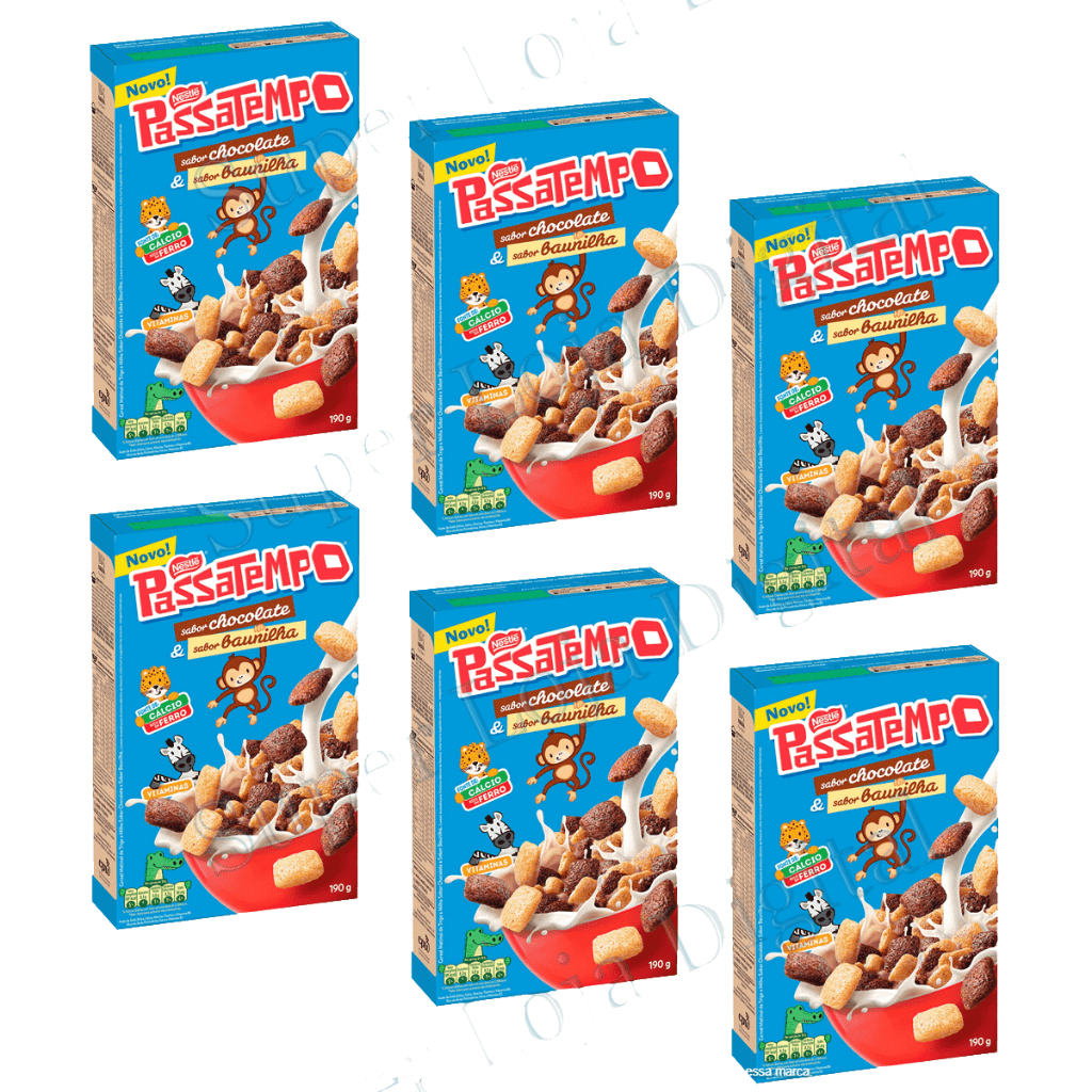 Cereal Matinal Passatempo Chocolate e Baunilha 190g Nestlé - Kit 6 Un ...