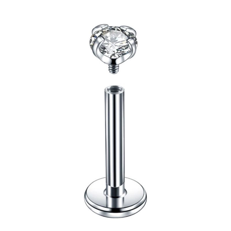 Piercing Labret Ponto De Luz Helix Tragus Conch Aço Cirúrgico 6/,8mm ...