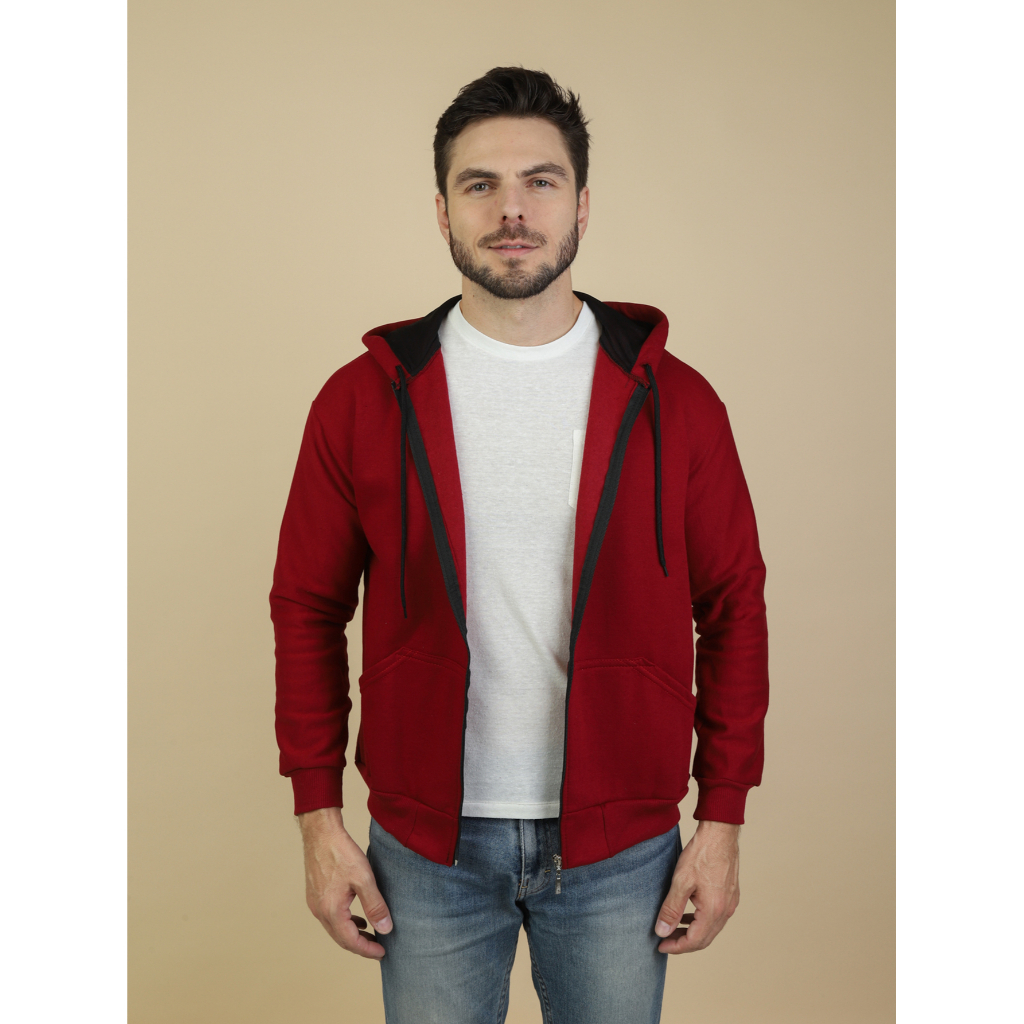 Blusa De Frio Casaco Moletom Masculina Com Ziper E Capuz Liso Com Plus
