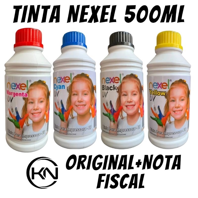 Kit Com 4 Tinta Corante Epson Hp Canon Nexel Original 500ml | Shopee Brasil