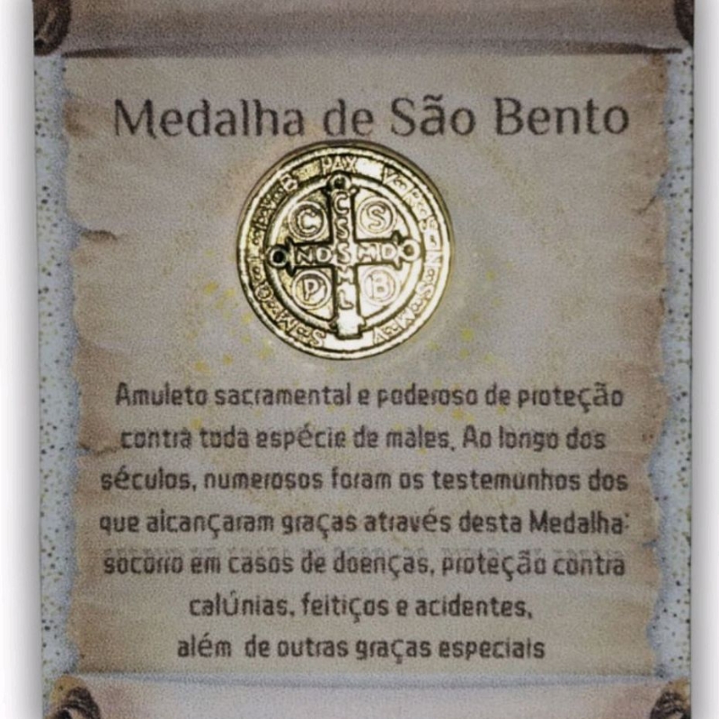 Medalha de São Bento - Mini talismã/amuleto para carteira | Shopee Brasil