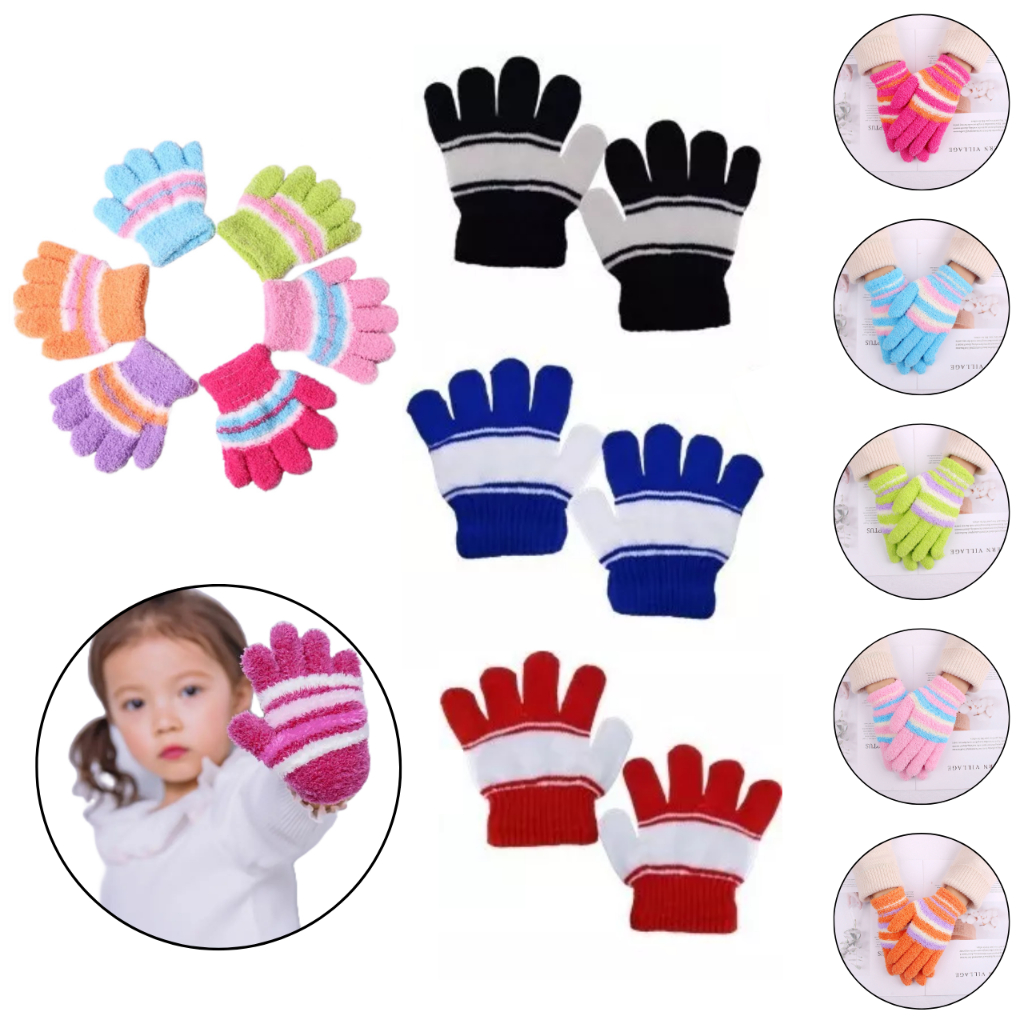 Luva Luvinha Infantil Lã Coloridas Para Bebê Criança Menino Ou Menina ...