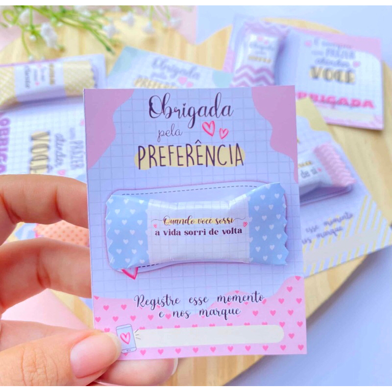 10/25/50 CARD Cartão com bala personalizada + saquinho protetor ...