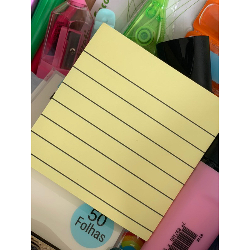 Post It com Linha Amarelo Bloco de Anotações Notas Autoadesivas Pra ...