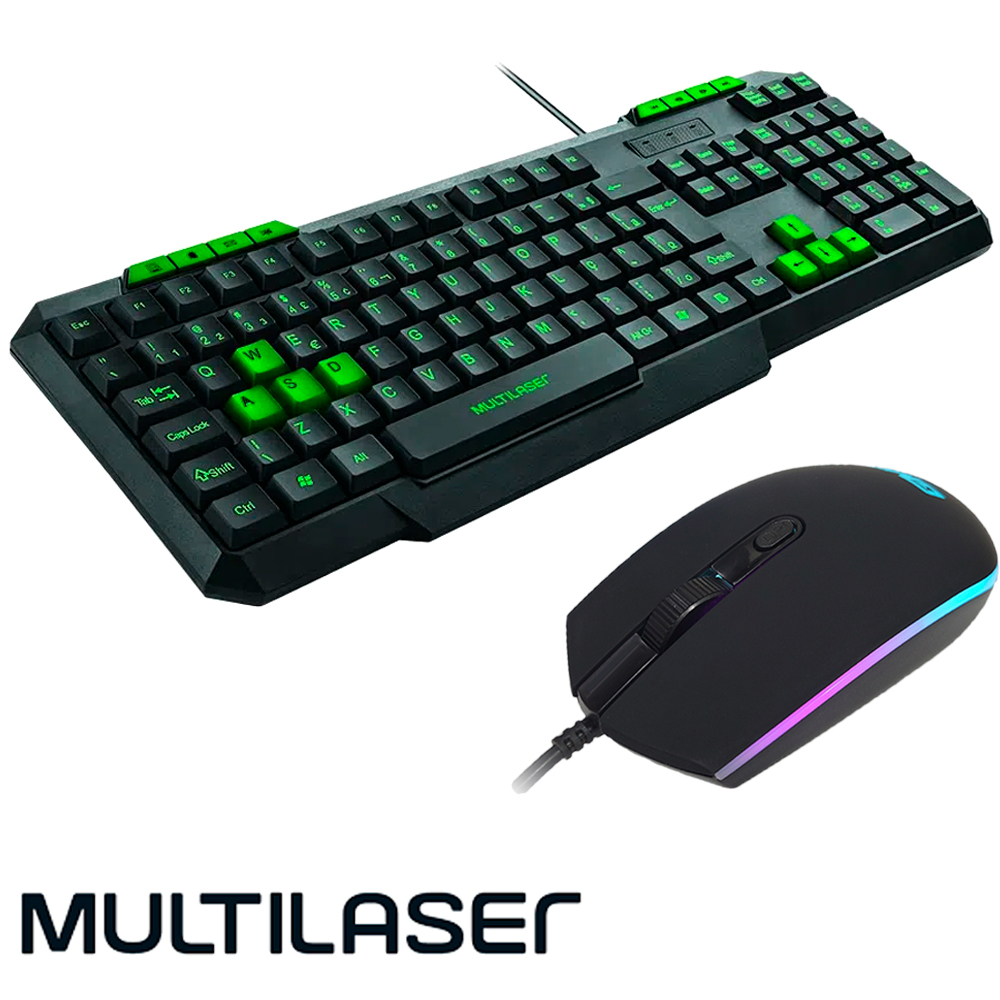 Kit Teclado E Mouse Basico Com Fio Usb Gamer Multilaser Multimídia ...