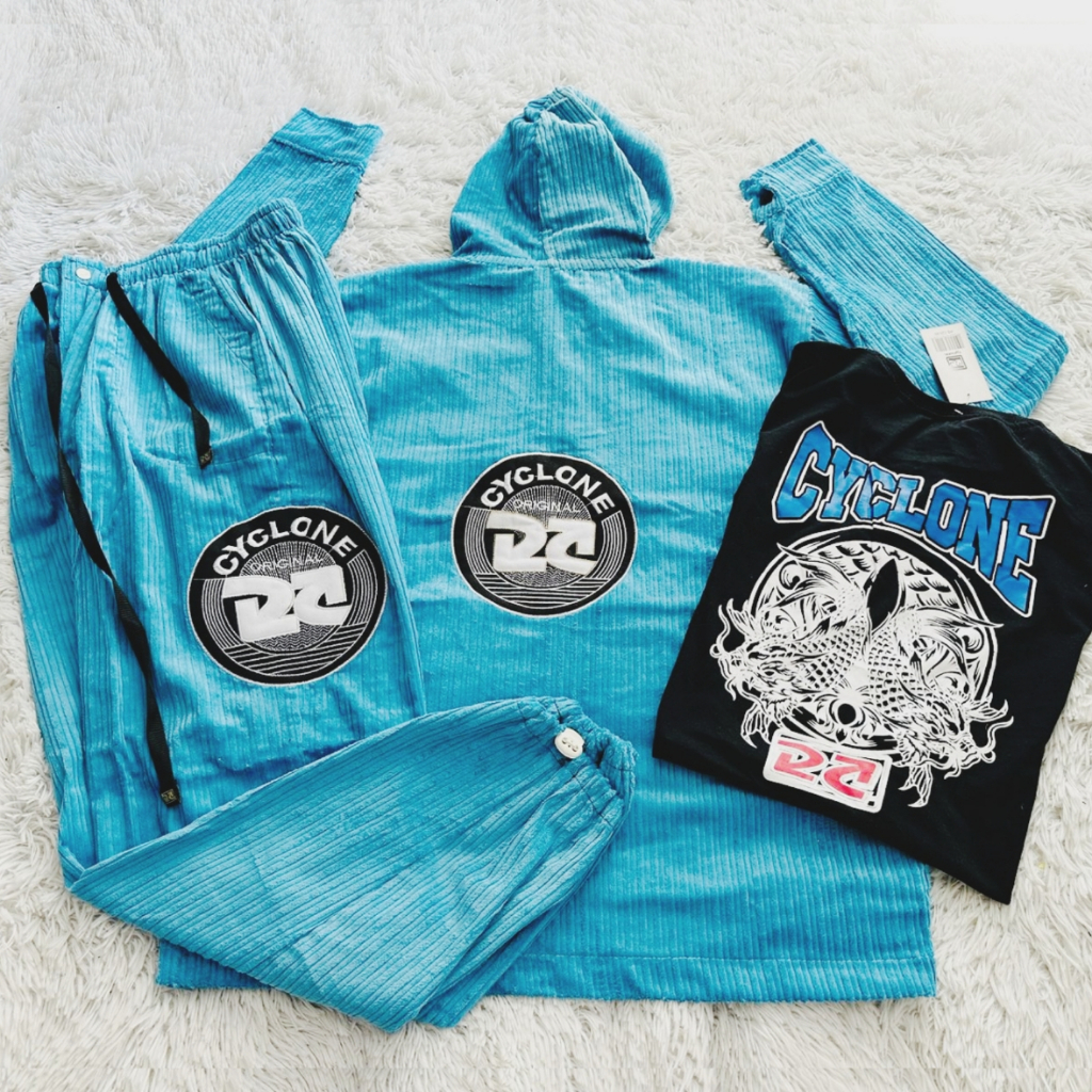 Kit Jaqueta Da Cyclone De Veludo Azul New + Calça Vilão e Camiseta ...