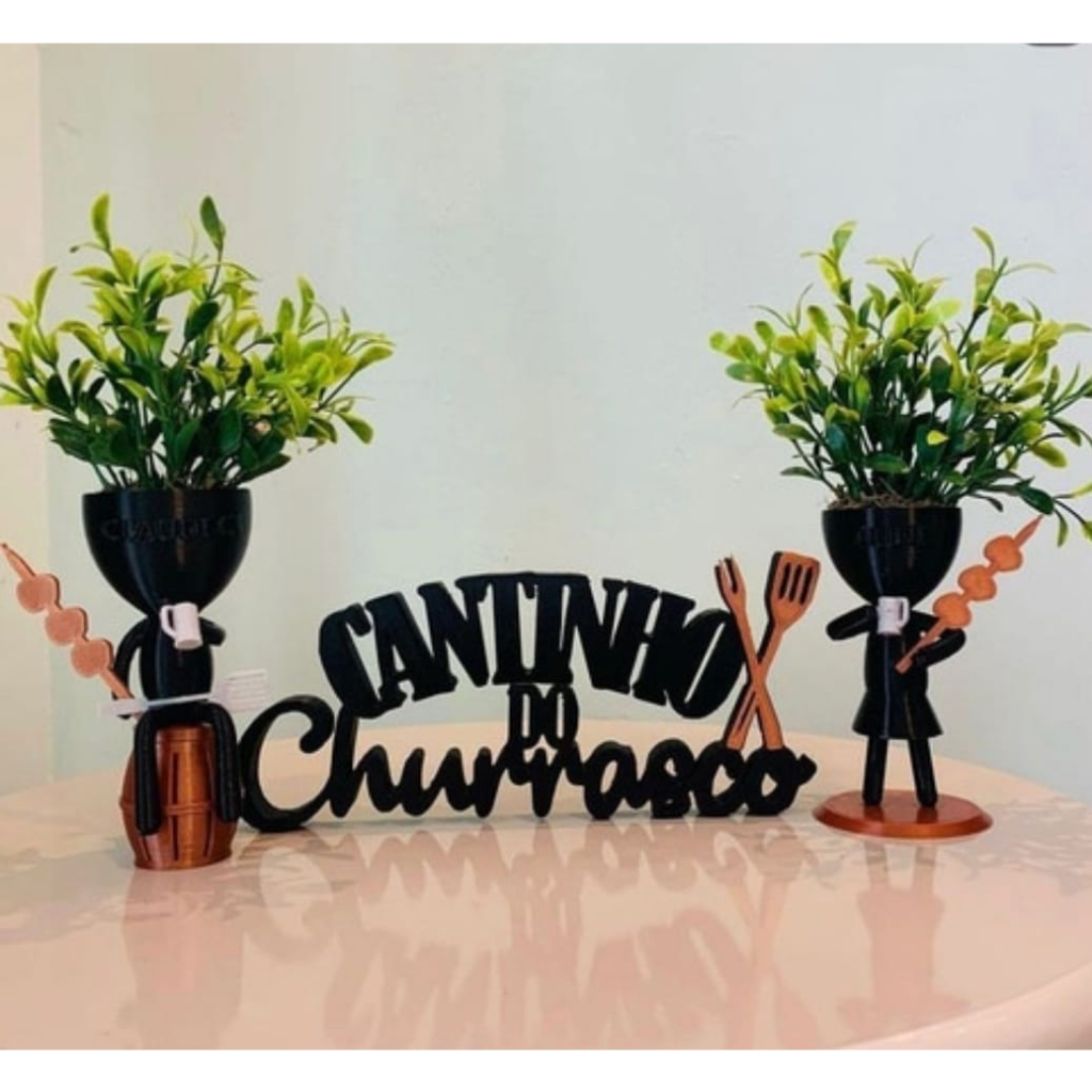 cantinho decorativo do churrasco vasos bob plantas | Shopee Brasil