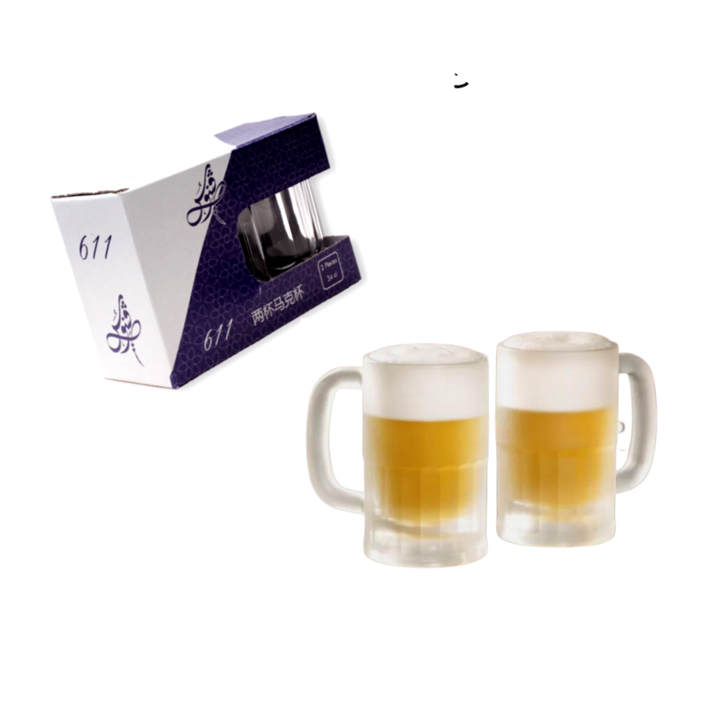 Jogo 2 Canecas De Vidro Para Cerveja Chopp Resistente Pesada Bar | Shopee Brasil