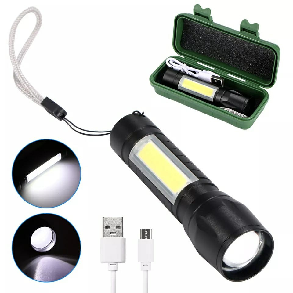 Mini Lanterna Tática Com Led E Zoom Recarregável Usb | Shopee Brasil