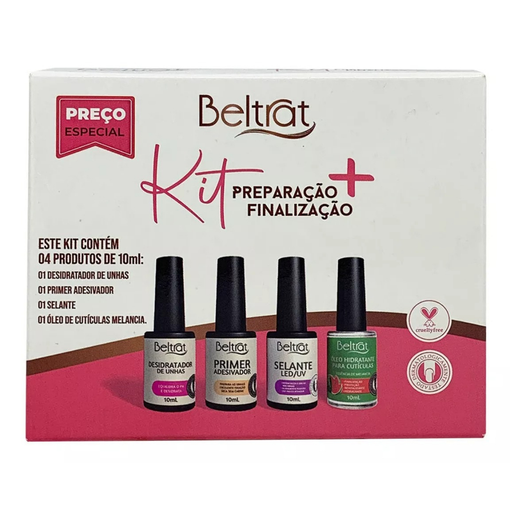 Kit Unhas De Gel Beltrat Desidrat Primer Selante E Oleo 4un | Shopee Brasil