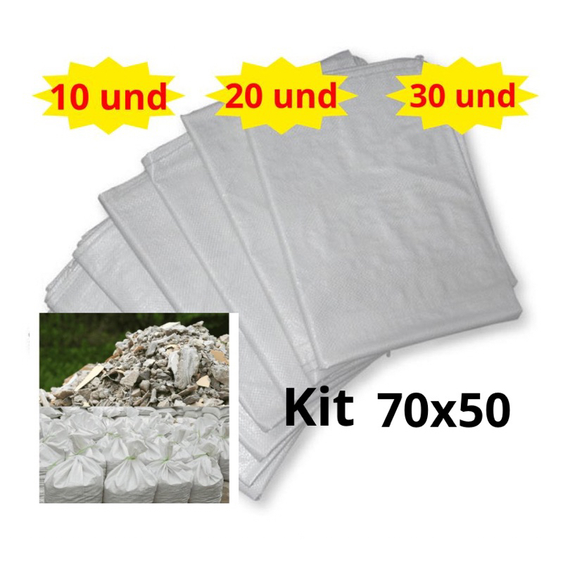 Saco De Entulho Novo Ráfia Para Ensacar 70x50 C/10,20,30 Unidades ...