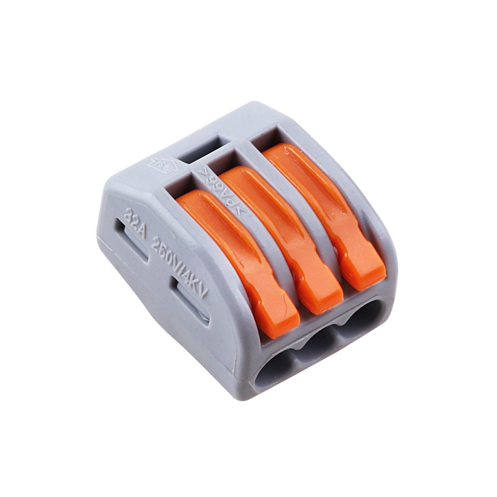 Conector de emenda alavanca 3 vias 4mm 32A para fios | Shopee Brasil
