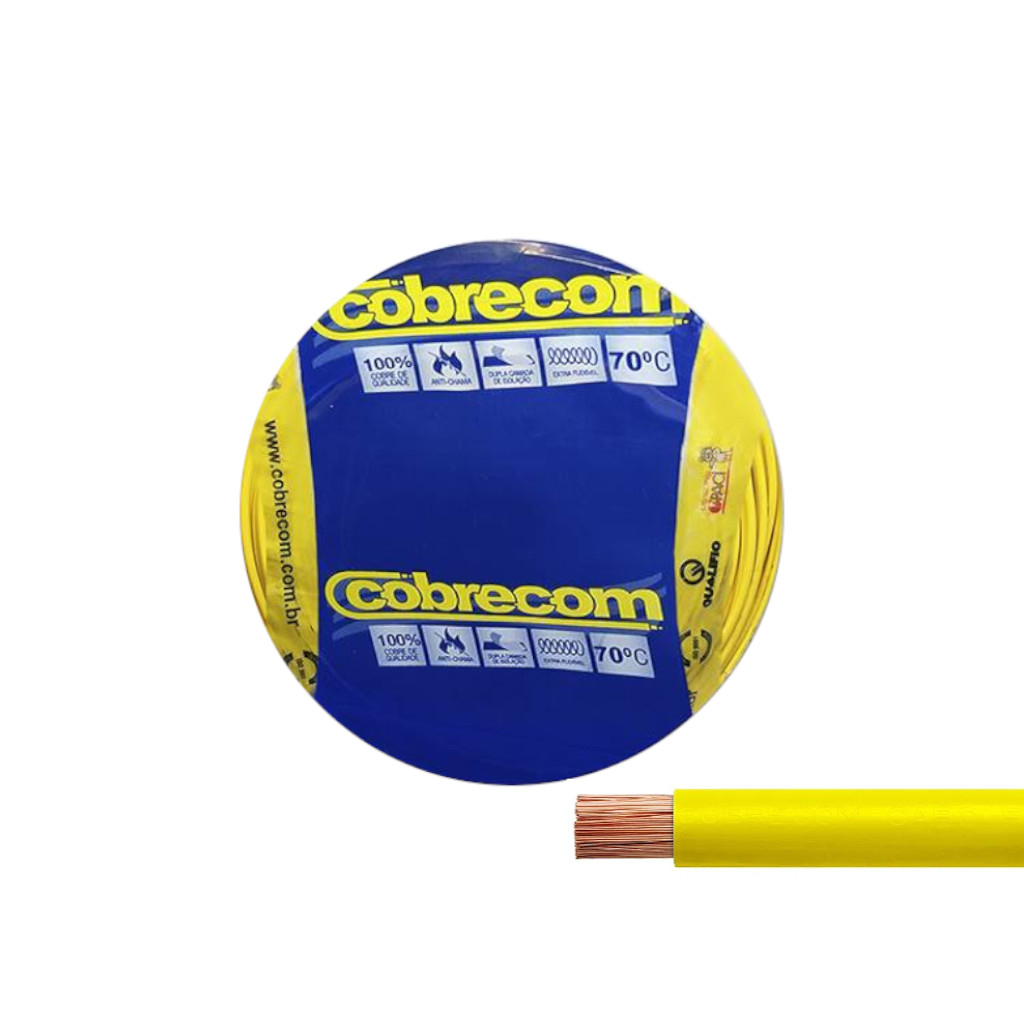 Fio Elétrico Cabo Flexível 6mm x 100 Metros Cobrecom Rolo 6 Cores ...