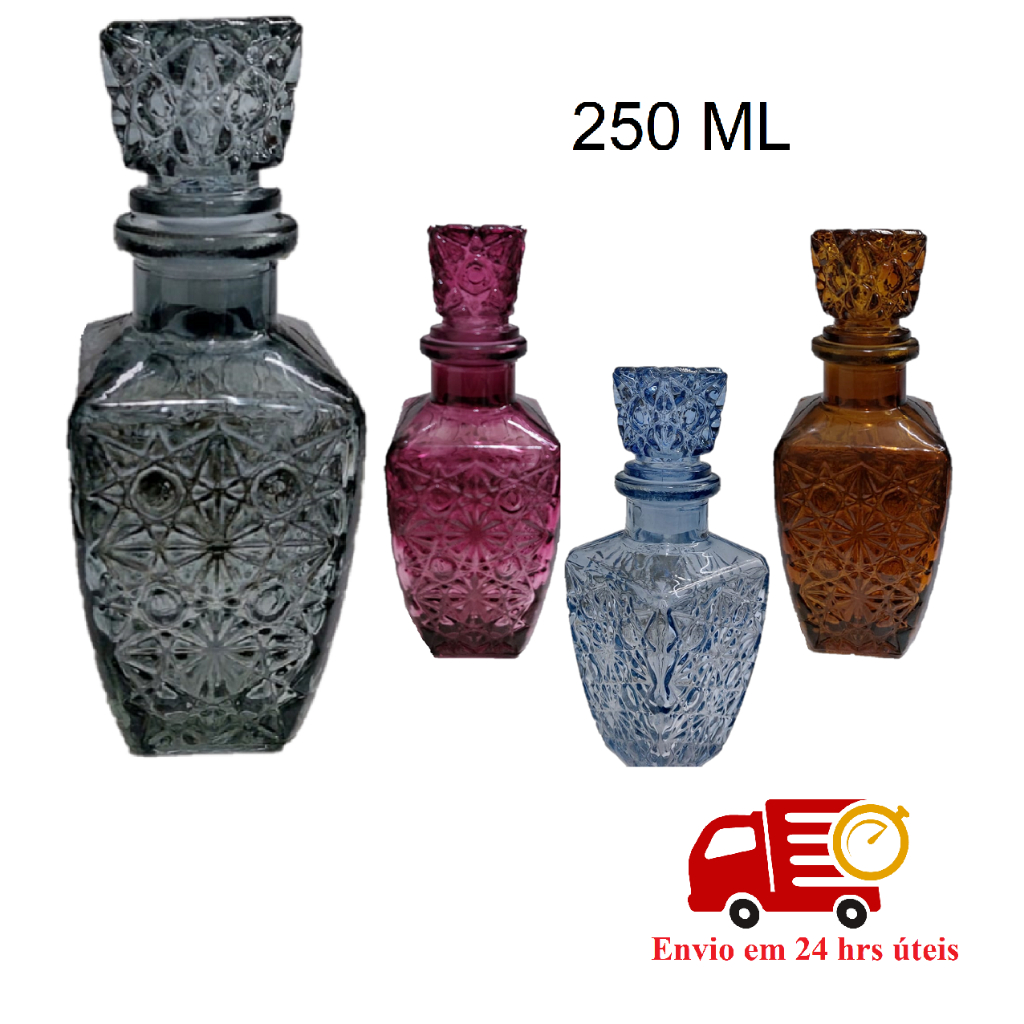 Garrafa Licoreira Retrô Em Vidro Para Whisky Licor 250 Ml | Shopee Brasil
