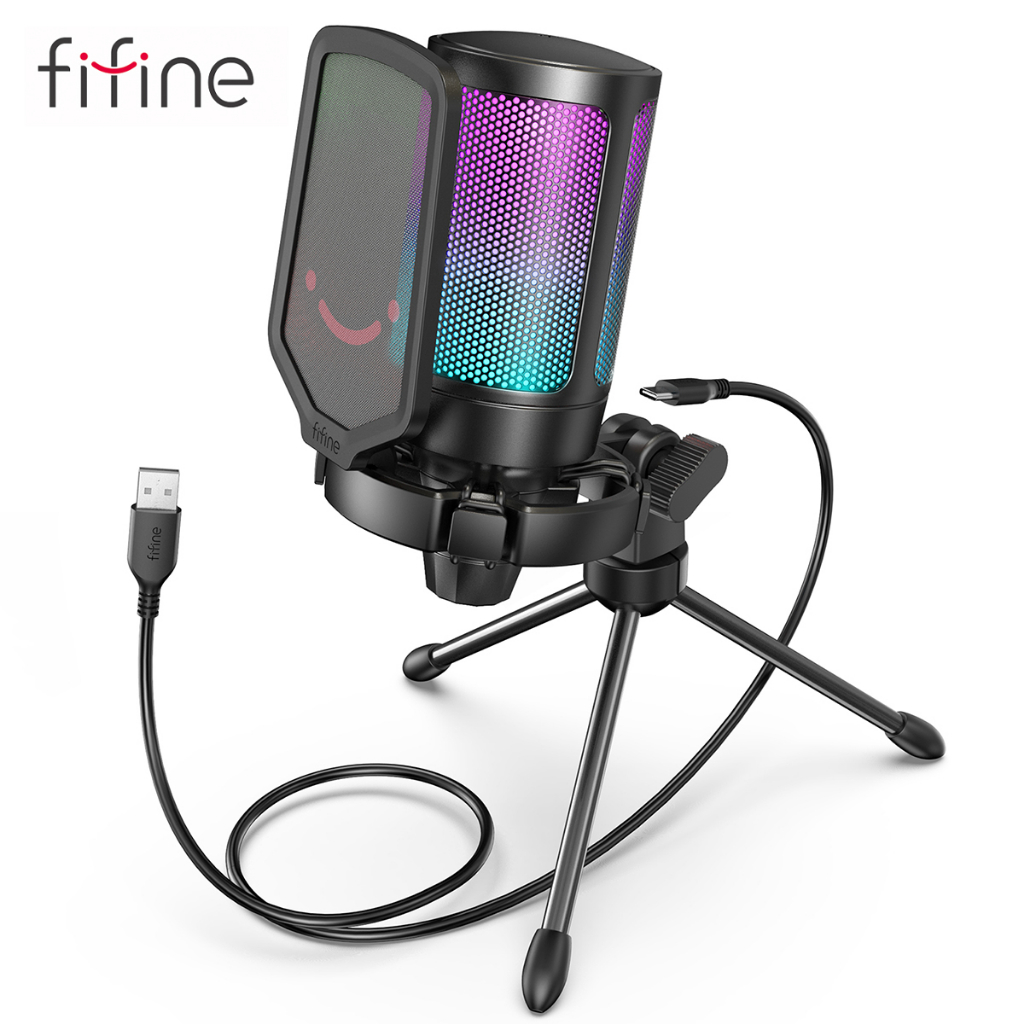Microfone USB Ampligame FIFINE para jogos Streaming com filtro Pop ...