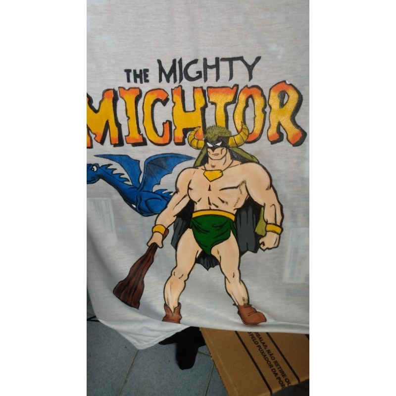 camiseta mightor pintada a mão | Shopee Brasil