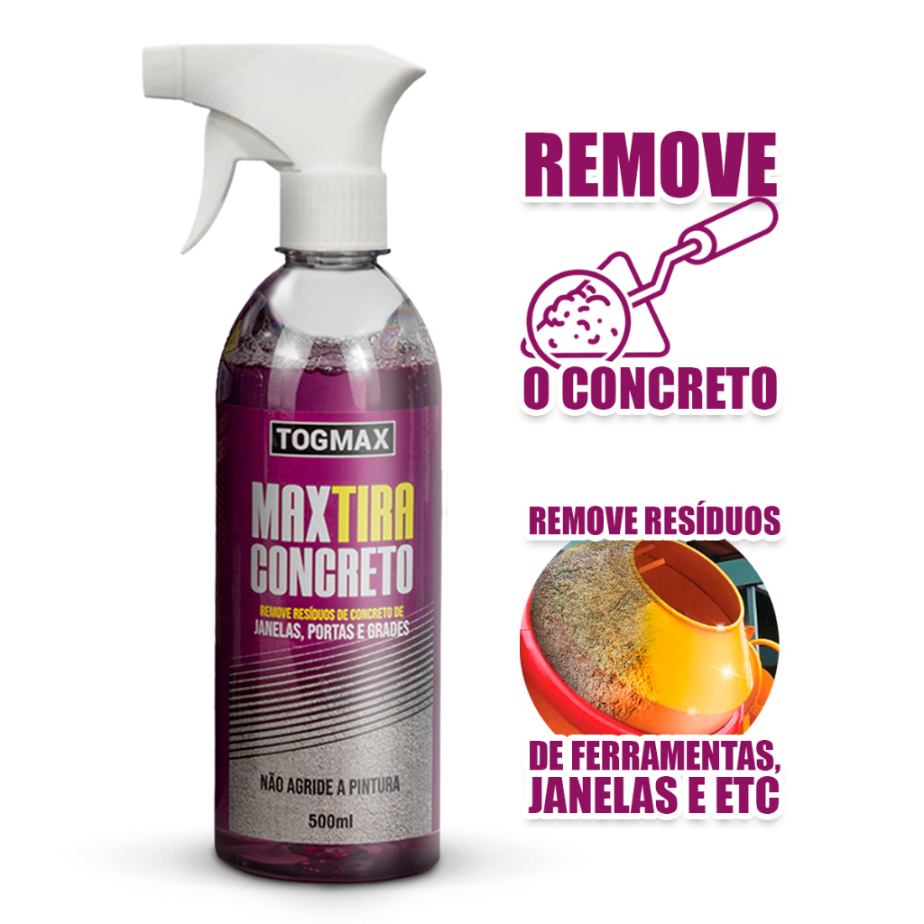 Limpador Removedor Cimento e Concreto Max Tira Concreto 500ml Togmax ...