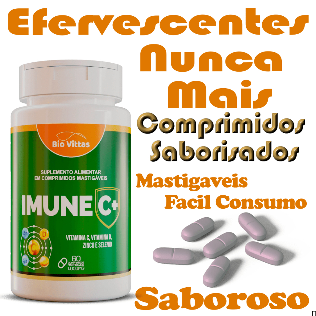 Imune C Mais Ação - Vitamina C 200Mg - D 5mg selênio 100 Mcg + Zinco ...