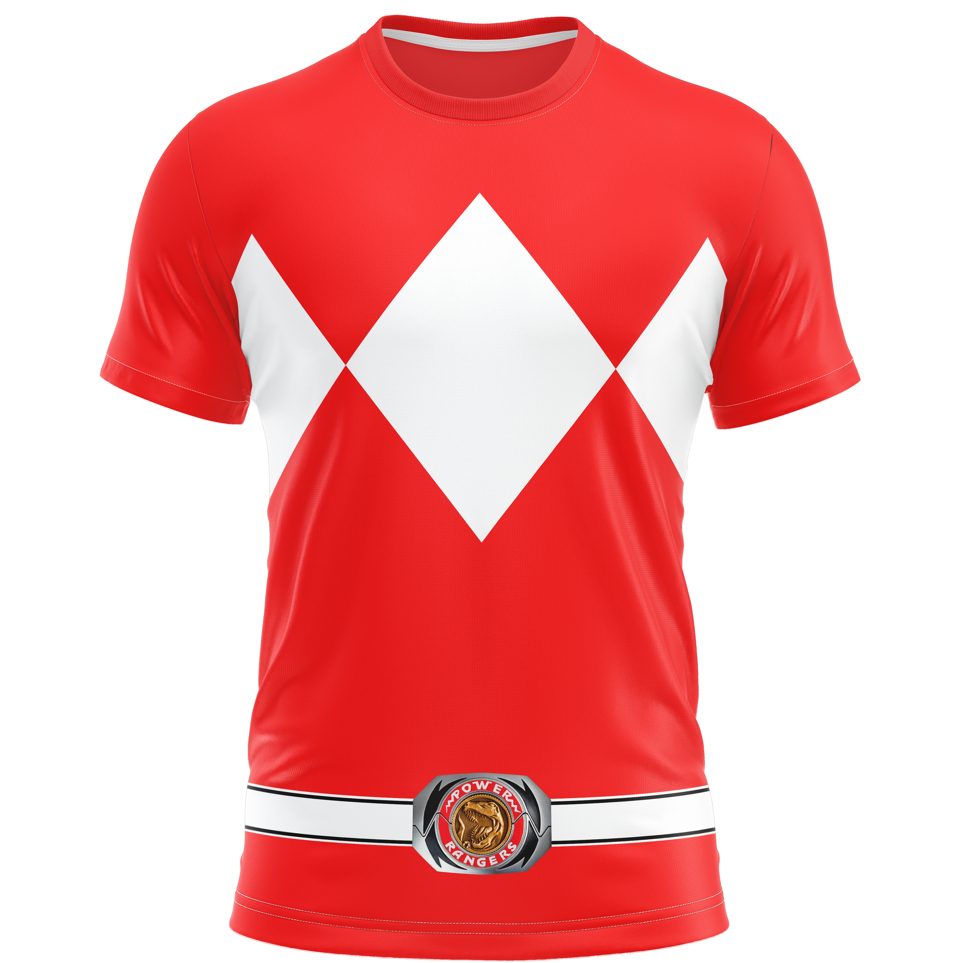 Camisa Camiseta Full Traje Power Rangers Ranger Vermelho | Shopee Brasil