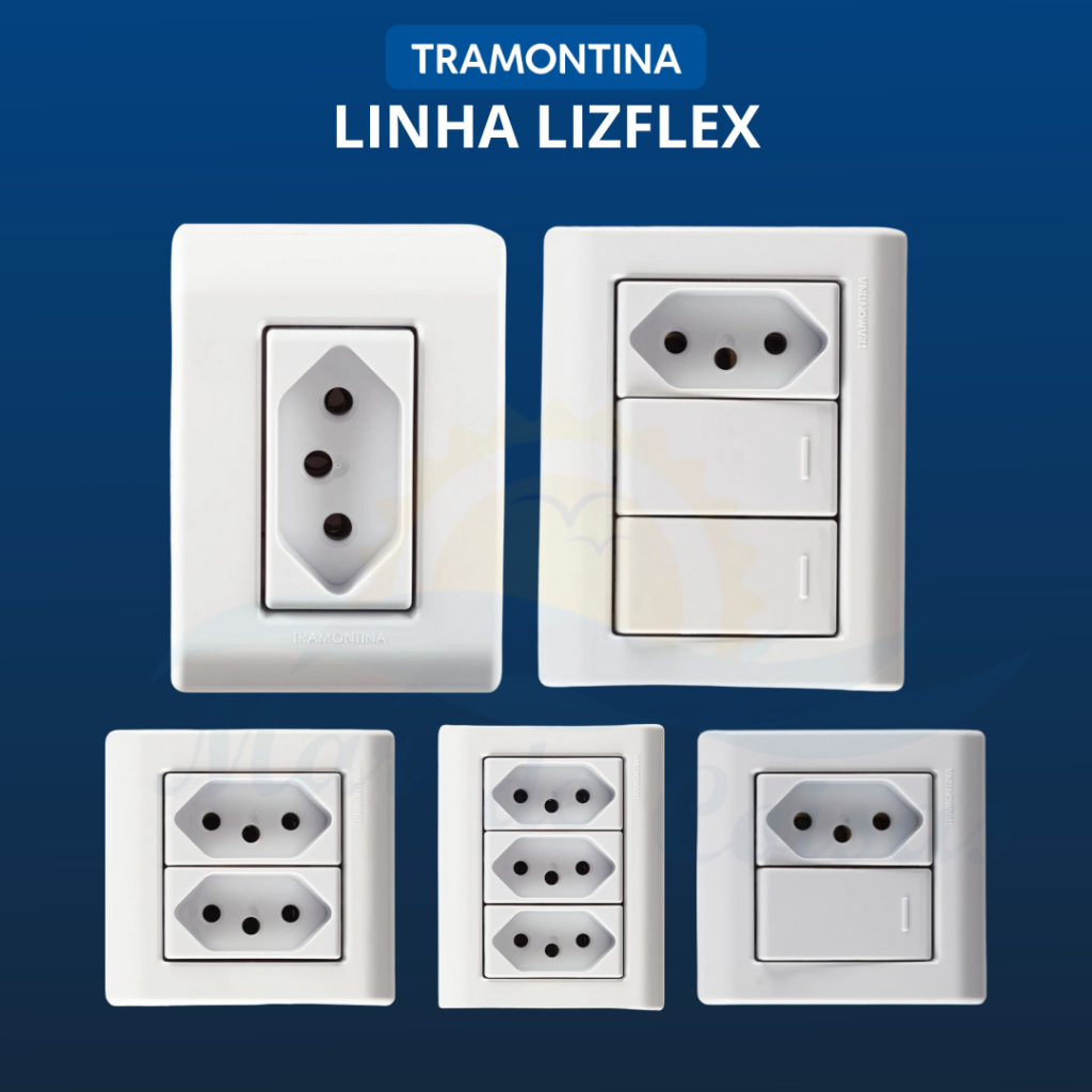 Conjunto Caixa De Sobrepor Tomada E Interruptor Liz Flex Tramontina ...