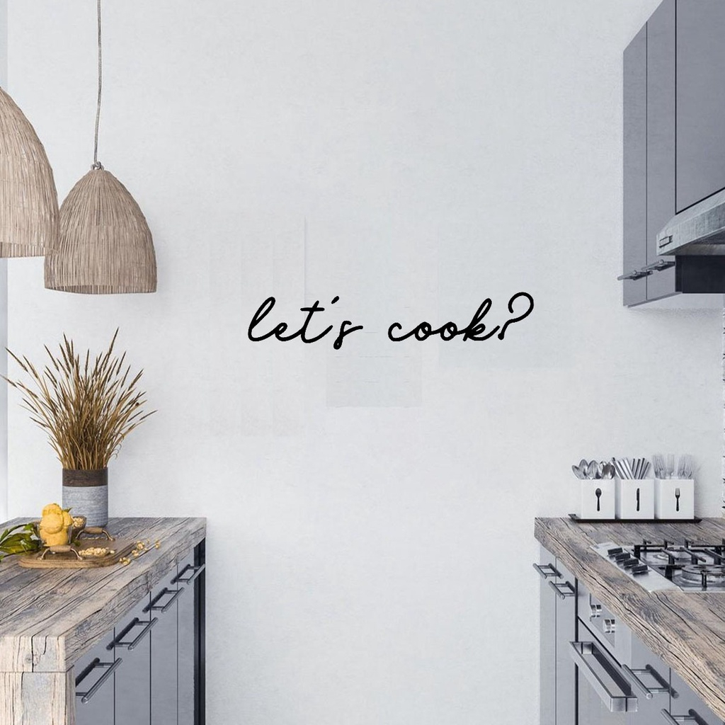 Frase Let's Cook? Vamos Cozinhar? Em MDF Preto Decorativo Palavras ...