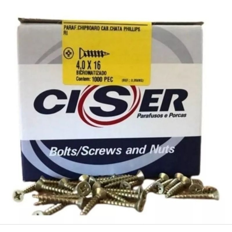 Parafuso Ciser 4x16 Caixa 500und Philips Moveis Mdf Pinus Compensados ...