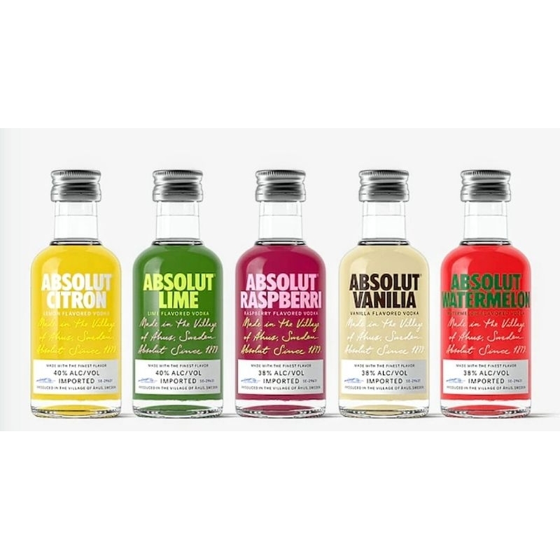 Kit 5 Vodka Absolut Miniatura 50ml | Shopee Brasil