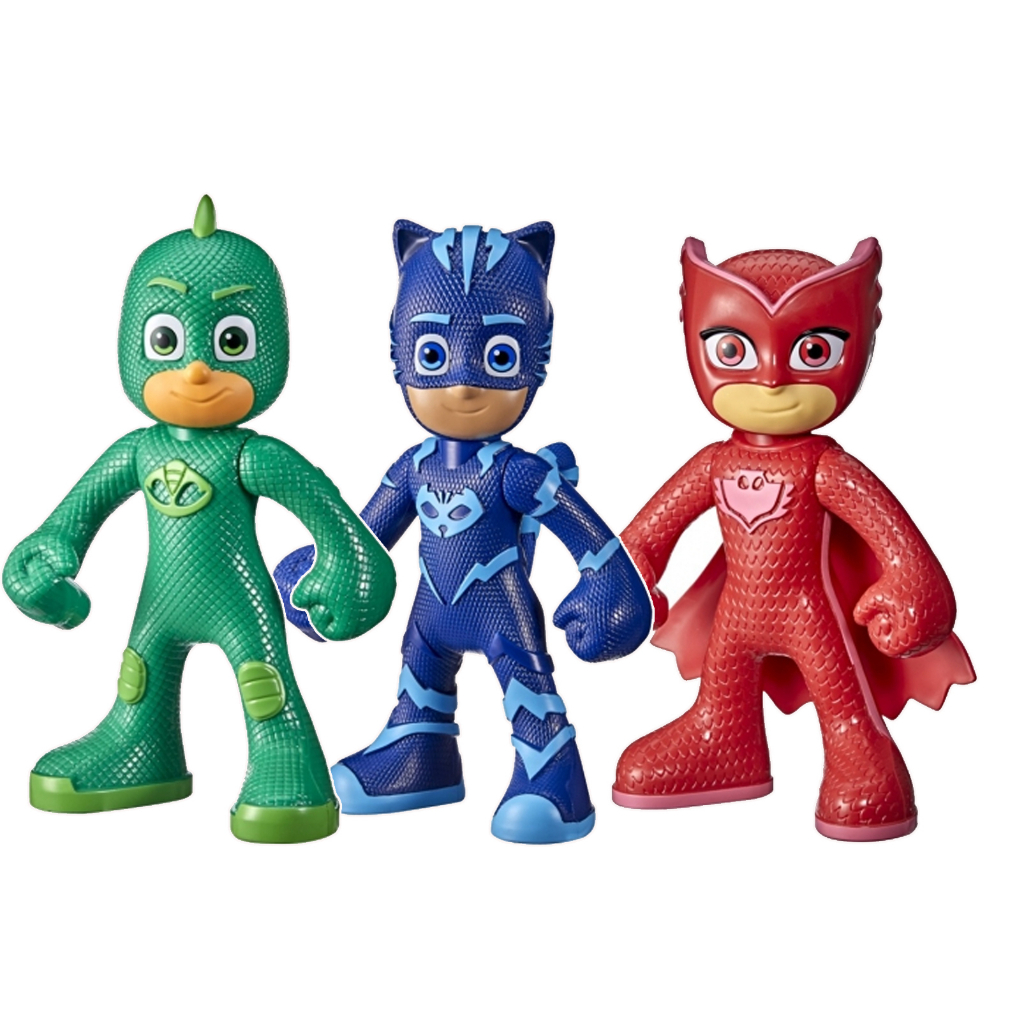 CONJUNTO BONECOS PJ MASKS COMPLETO MENINO GATO - CORUJITA - LAGARTIXO ...