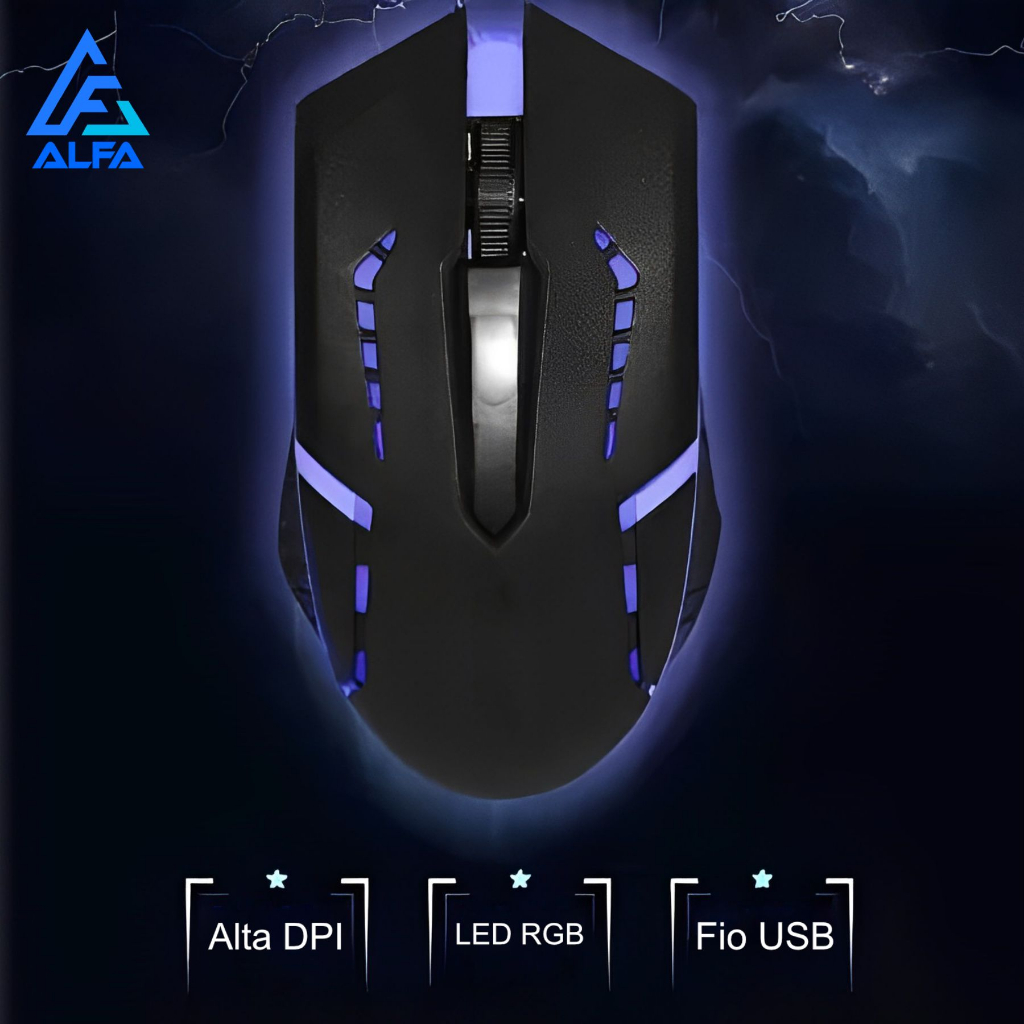 Mouse Gamer Usb 3200Dpi Led RGB Ajustável Com Fio KA-609 | Shopee Brasil